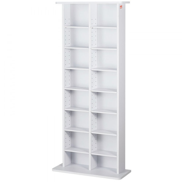 Ebern Designs Media Storage Cabinet, 8-Layer DVD Shelf Holds 464 CDs, Adjustable CD Shelves 16 ...